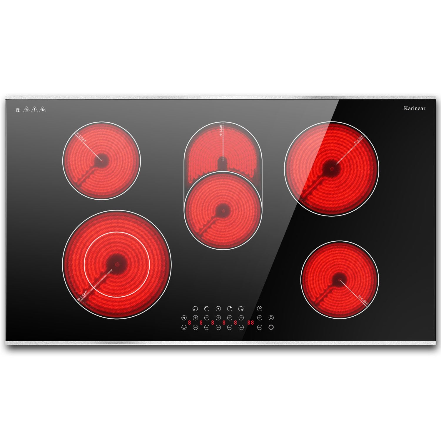 Karinear Electric Cooktop 36 Inch, 5 Burners Electric Stove Top, Built ...