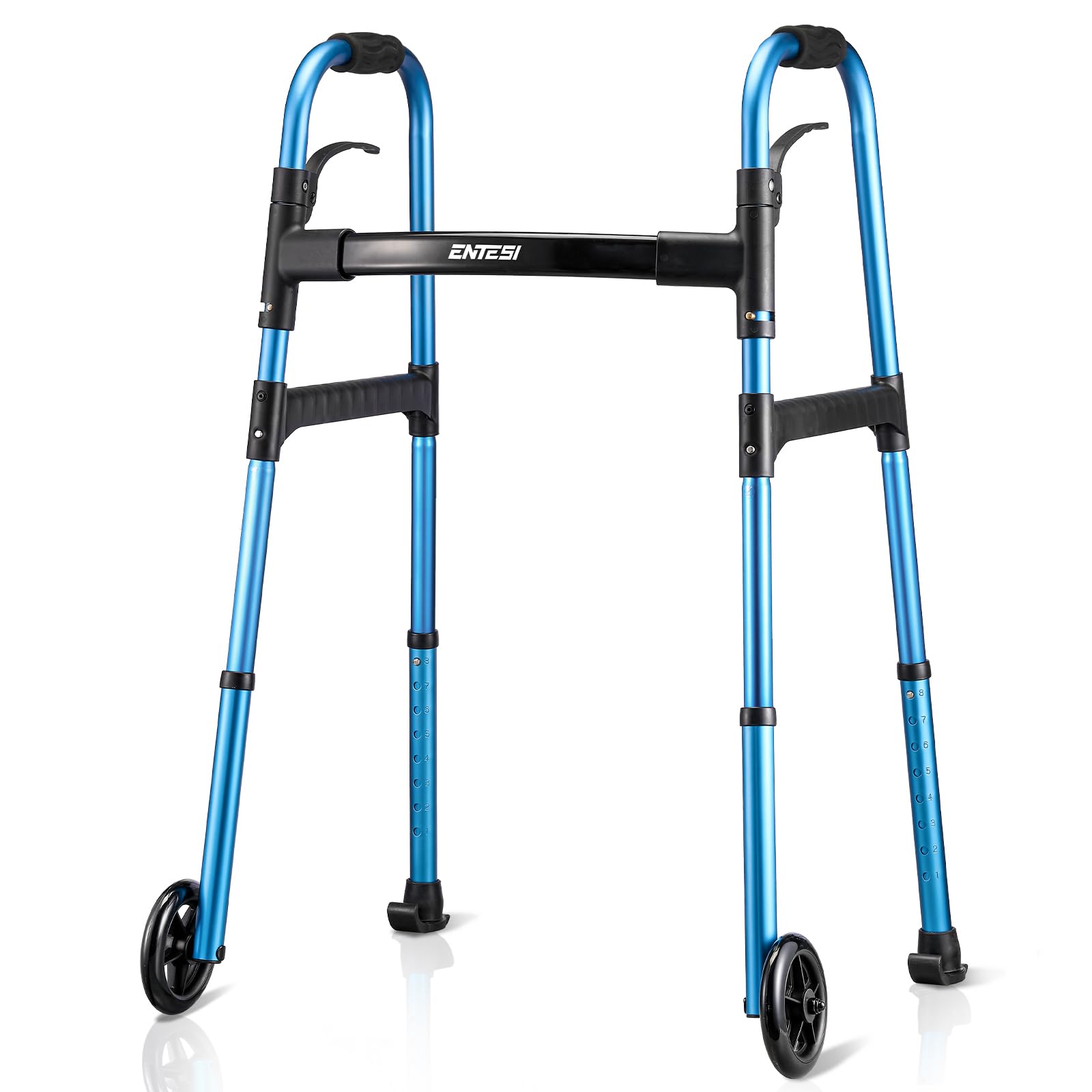 Folding Walkers for Seniors, Lightweight Standard Walkers with 2 Front ...