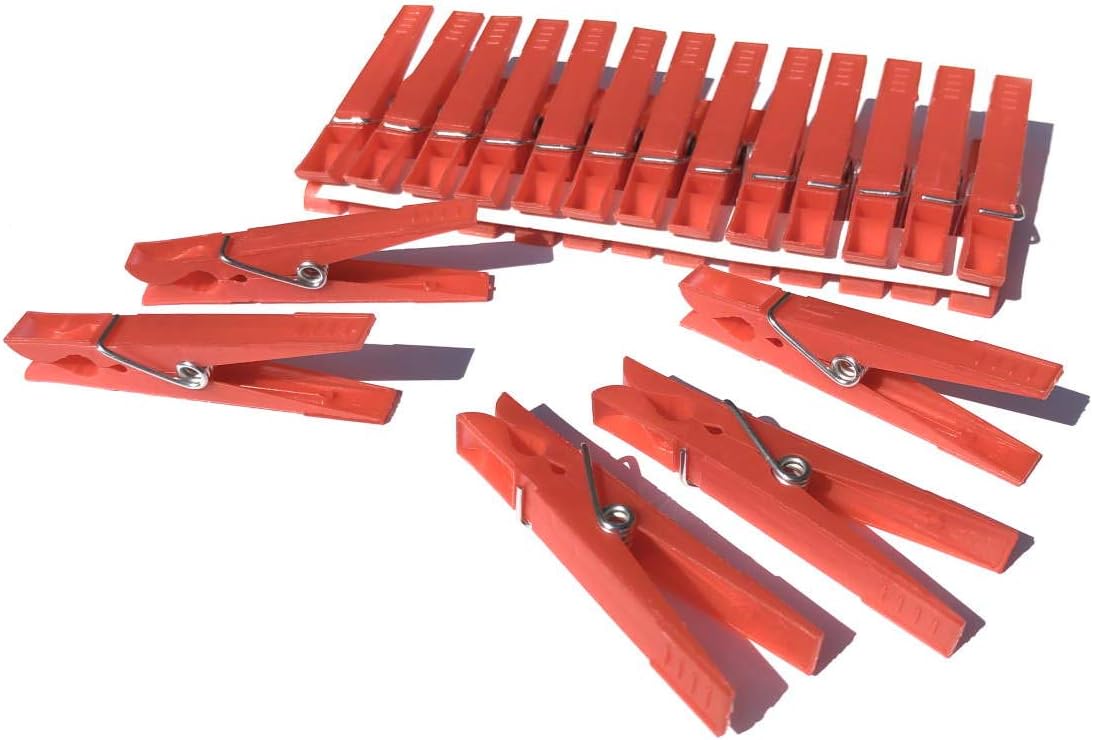 Wäscheklammern groß - (50 Stück) - Rot: Amazon.de: Baumarkt