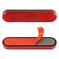 Amazon.com: evermotor Red Motorcycle Reflectors Stick-On，3.42 inch Oval ...