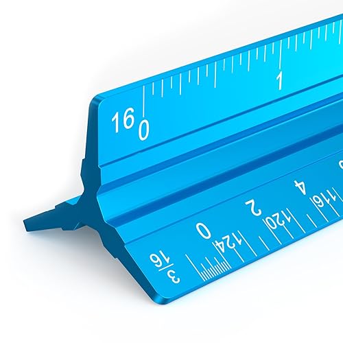 Rena Chris Architectural Scale Ruler: 12" Imperial Aluminum Alloy Metal ...
