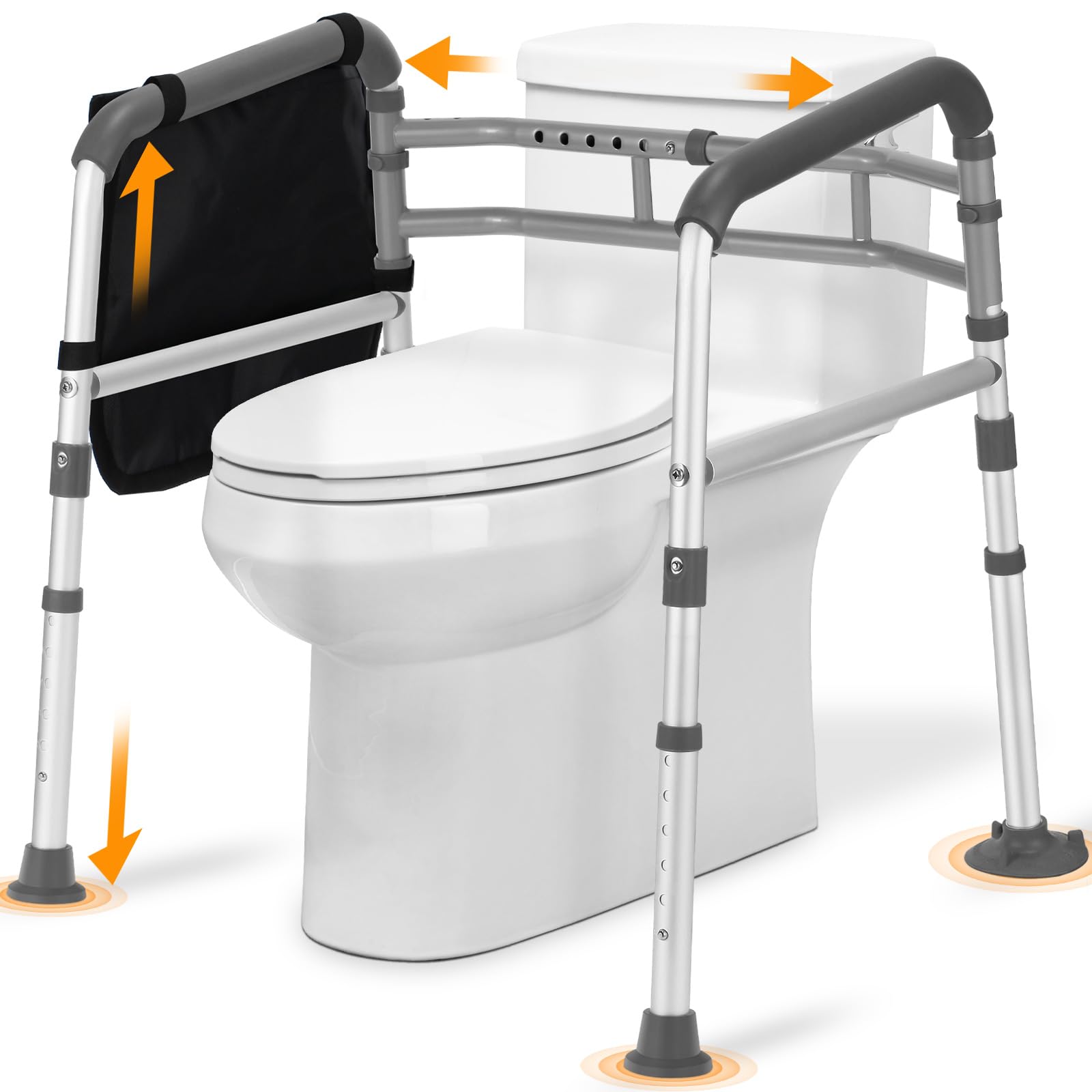 Toilet Safety Rails for Seniors, Adjustable Height & Width Toilet ...