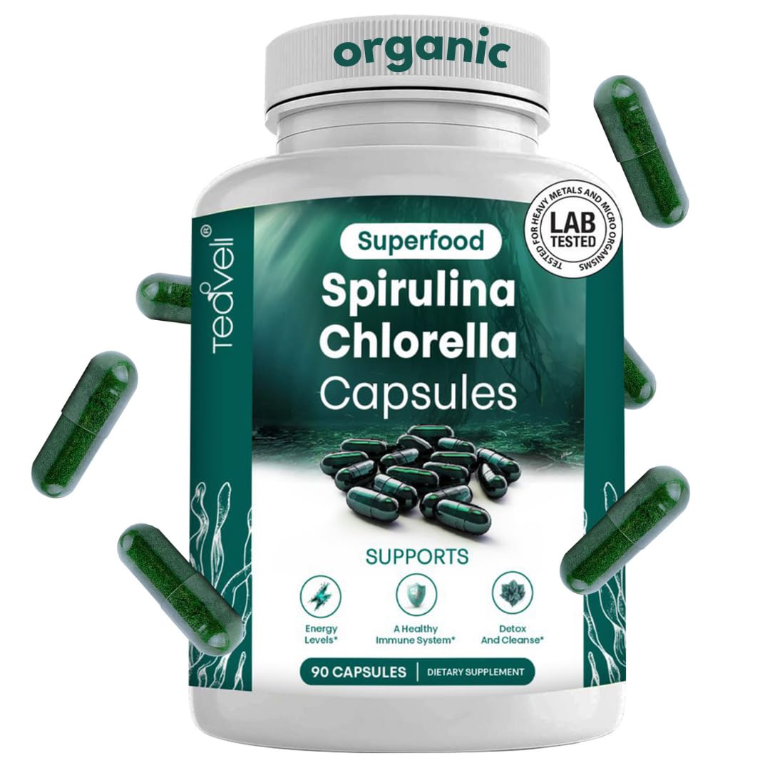 Mua Organic Spirulina and Chlorella Capsules – Chlorophyll Pills & Blue ...