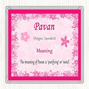 Pavan Name Meaning Drinks Mat Coaster Pink: Amazon.co.uk: Office Products