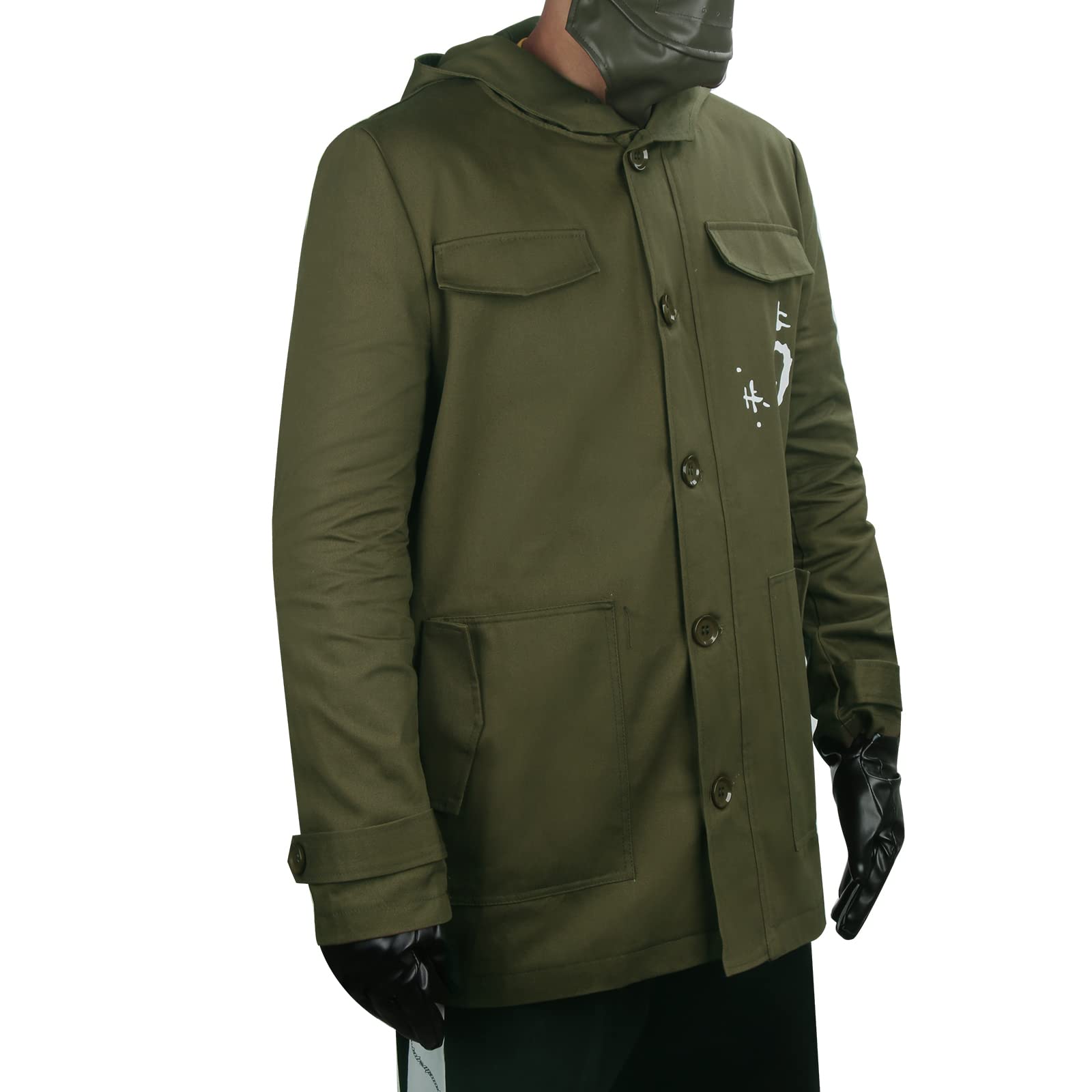 Mua Army Green Riddler Jacket Cosplay Costume with Mask Gloves Edward ...