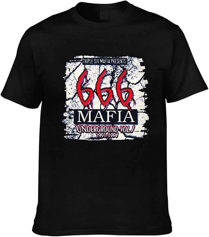 Mens T-Shirt Fashion Three Six Mafia Crew Neck Short Sleeve Tee: Amazon ...