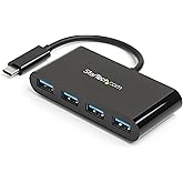 Amazon.com: StarTech.com 4 Port USB 3.0 Hub - USB-A to 4X USB-A ...