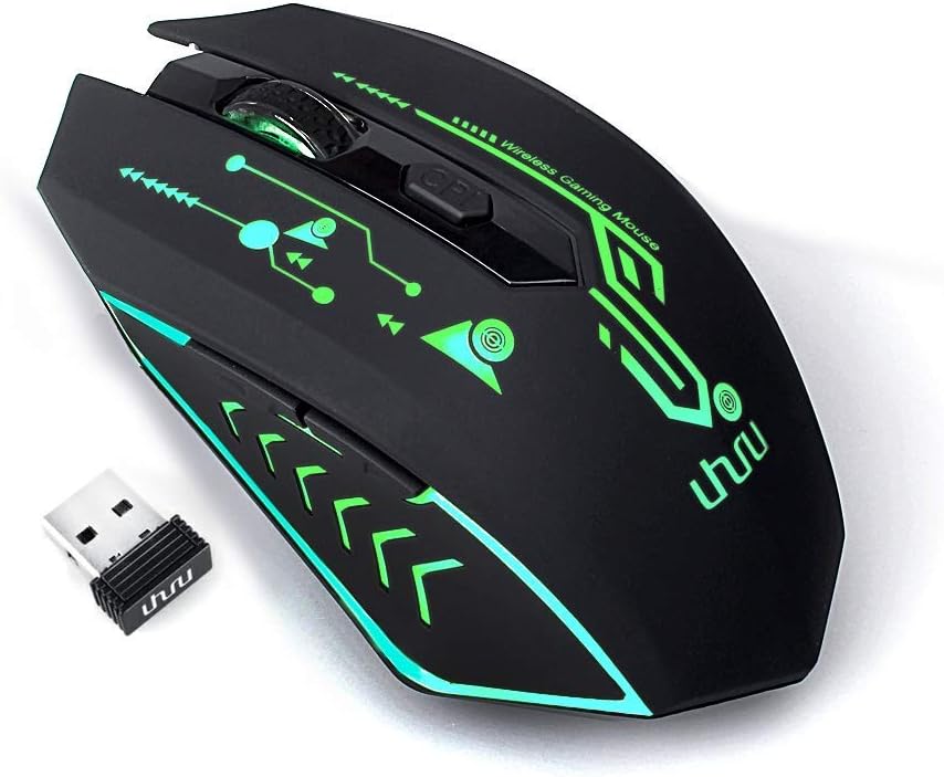 UHURU Wireless Gaming Mouse, Gaming Mice with 4800 DPI, 6 Programmable ...