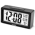 Amazon.com: Sharp Alarm Clock with Indoor Temperature, Nightlight ...