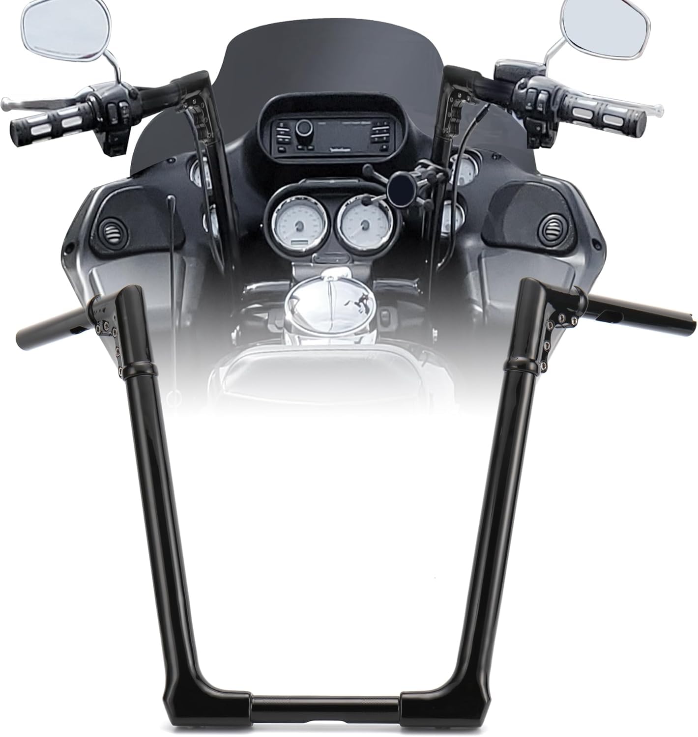 TIGERSGATE 1-1/4" Fat Fused Handlebar Adjustable 12" Rise Ape Monkey ...