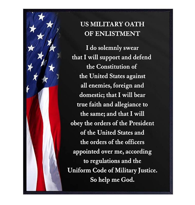 Amazon.com: Military Oath of Enlistment - Patriotic American Flag Wall ...