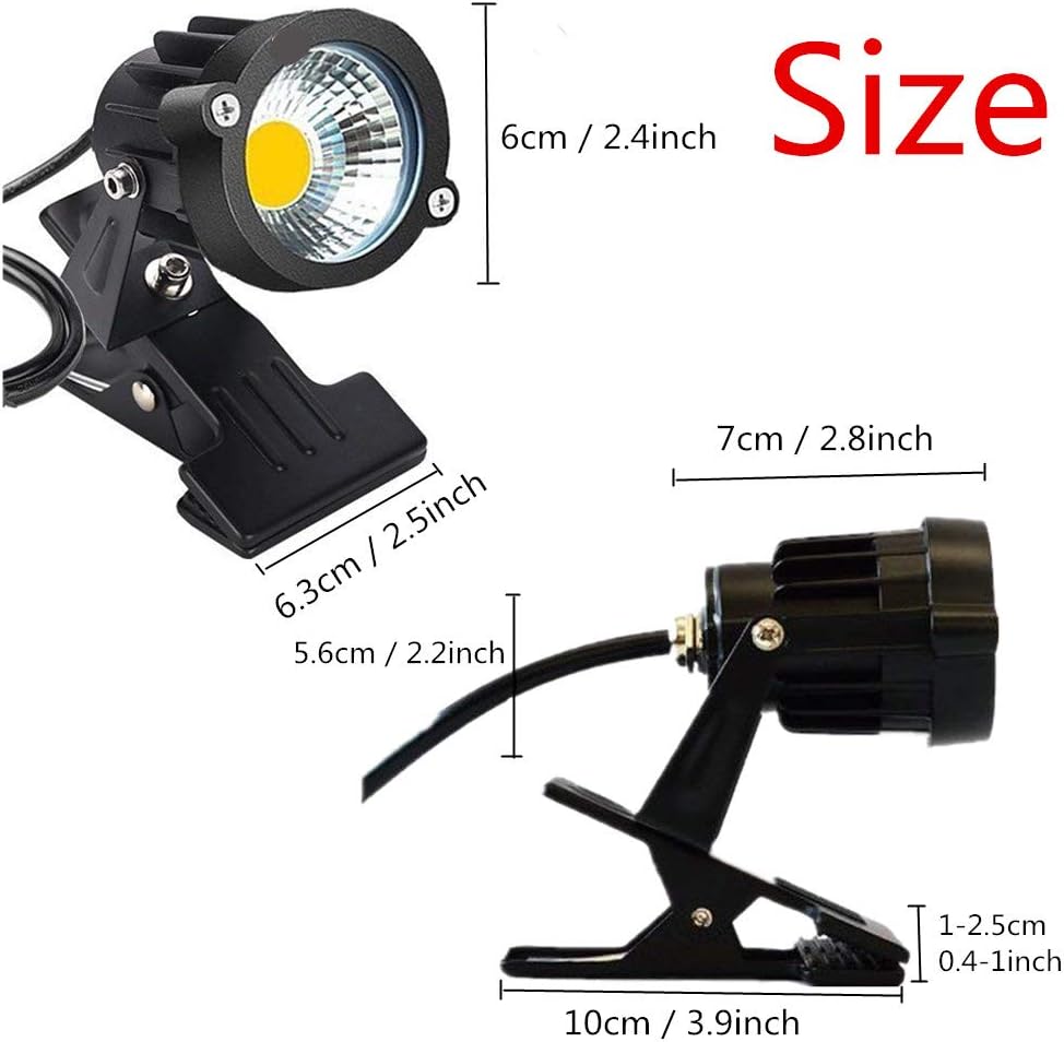 WeFoonLo 1pcs Outdoor 5W LED Clip on Light Water Resistant Adjustable ...