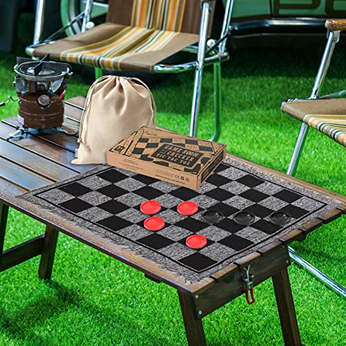 Giant Checkers Board Game and Jumbo Tic Tac Toe 3-in-1 Set for Kids and ...