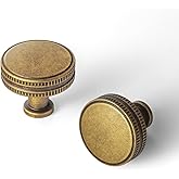 Goo-Ki 6 Pack Antique Brass Cabinet Knob Drawer Knobs - Solid Zinc Alloy Vintage Bronze Retro ...