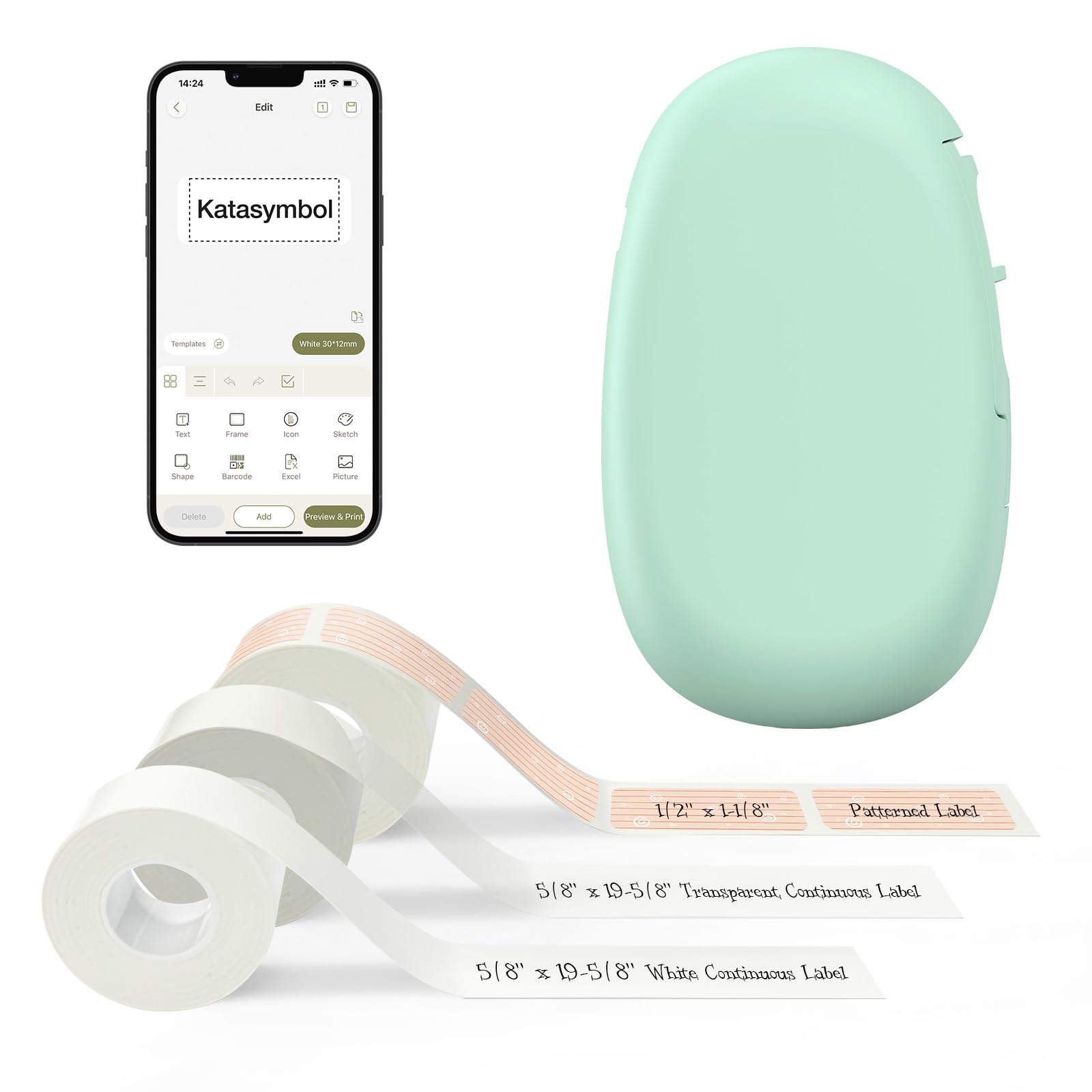 SUPVAN E10 Bluetooth Label Maker Machine with 3 Tapes, Continuous ...