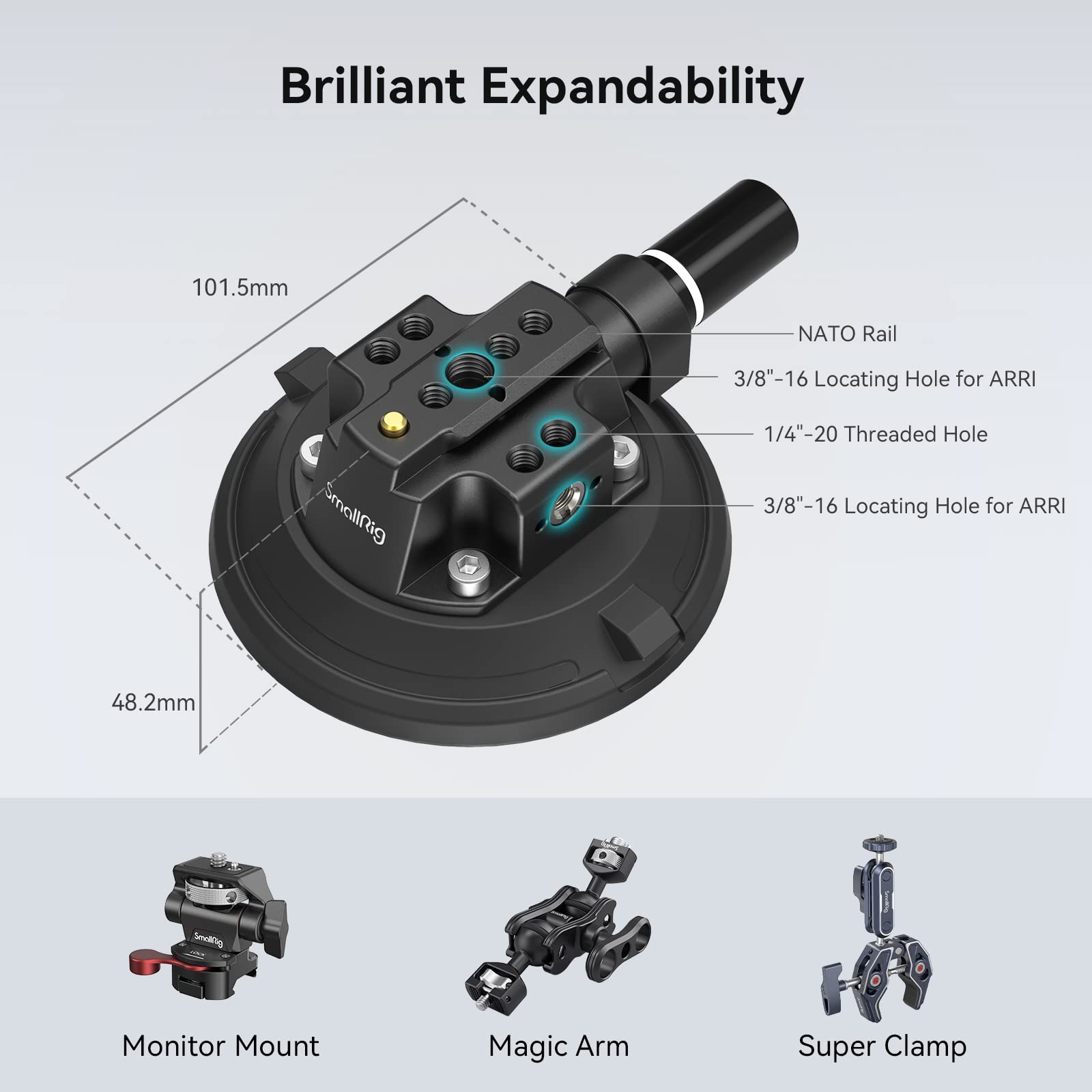 Mua SMALLRIG 4″ Suction Cup Camera Mount, Car Mount for Cameras ...