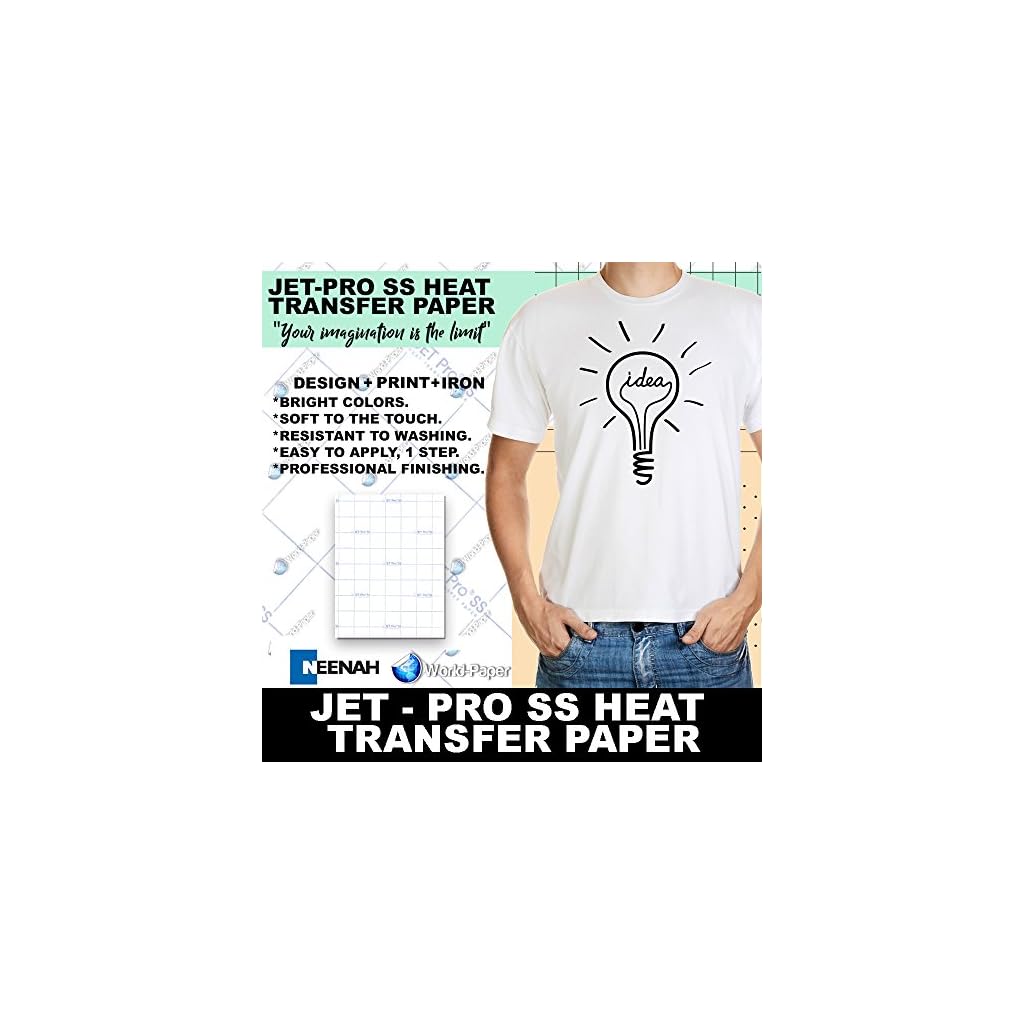 Inkjet Jet Pro Soft Stretch Transfer Paper 8.5" x 11" (15 sheets ...