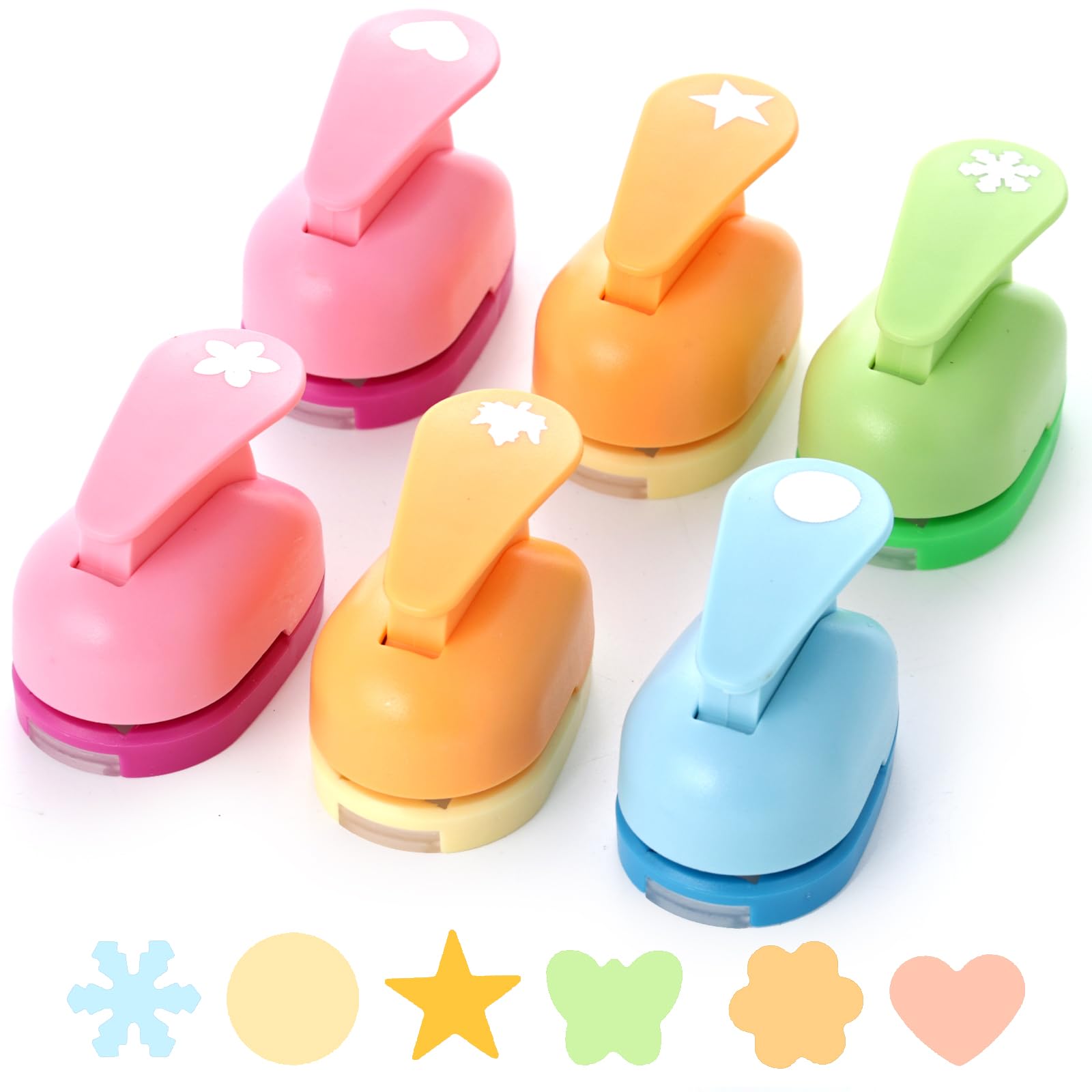 LOVEINUSA 6PCS Shape Paper Craft Hole Punch Set, Tool Paper Hole Punch ...