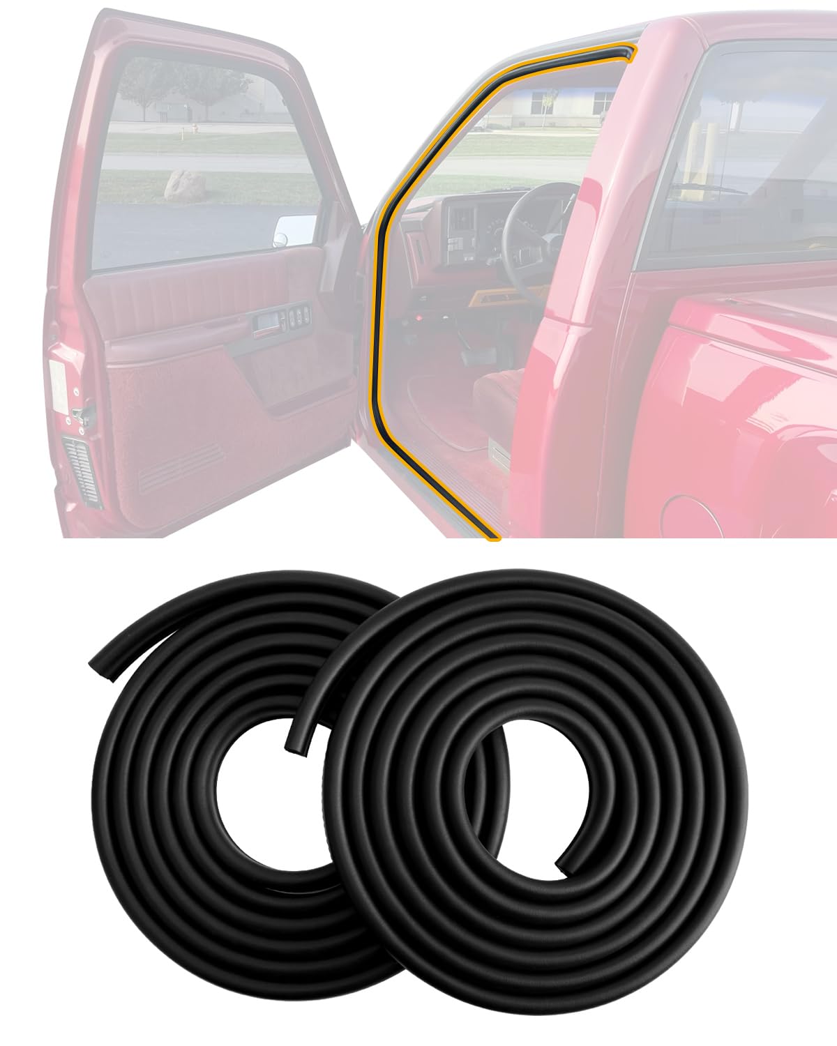 Door Seal Weatherstrip, Compatible with 1988-2000 Chevy GMC C1500 C2500 C3500 K1500 K2500 K3500 ...