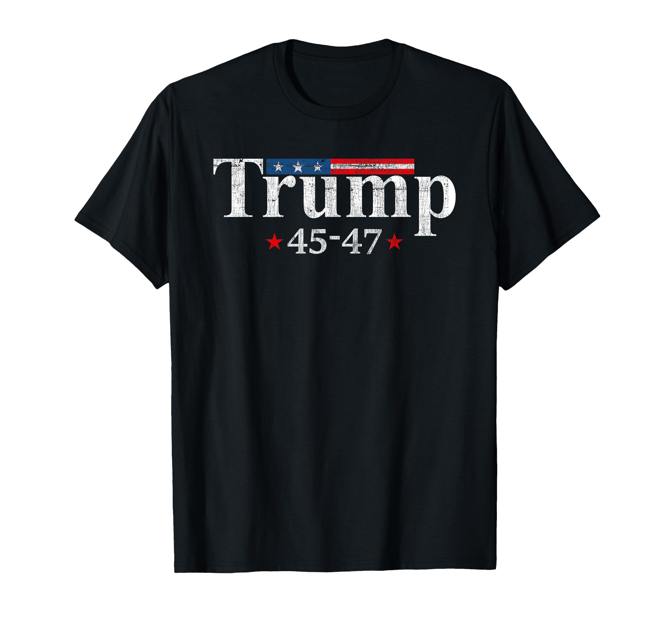 Vintage Trump 2024 Retro US Flag 45-47 Trump T-Shirt for sale | Katy ...