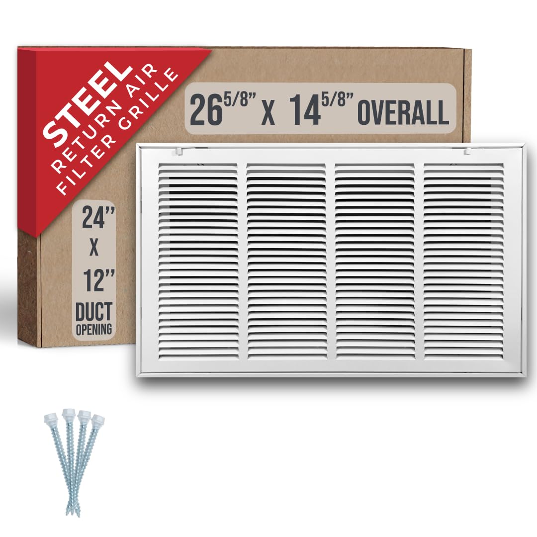 Fits 24x12 Duct Opening | Steel Return Air Filter Grille by Handua ...