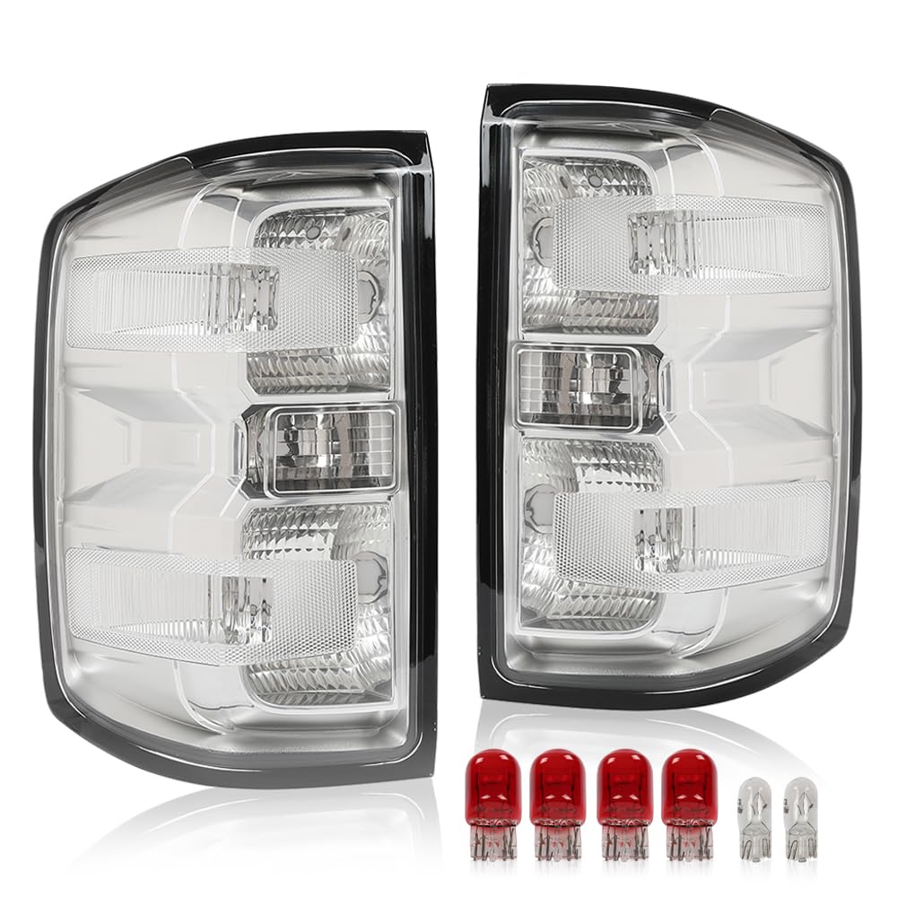 G-PLUS Tail Lights w/Bulbs Compatible with Chevy Silverado 1500 2014 ...