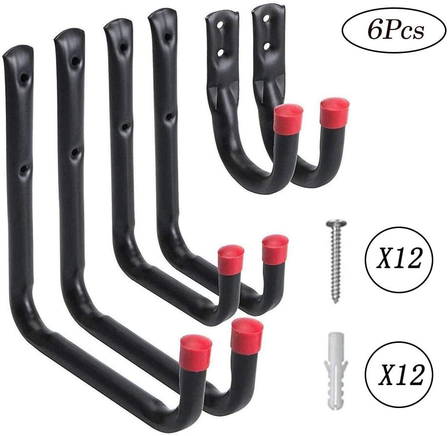 6 Pieces Universal Wall Hook, Heavy Duty Garage Storage Utility Hooks ...