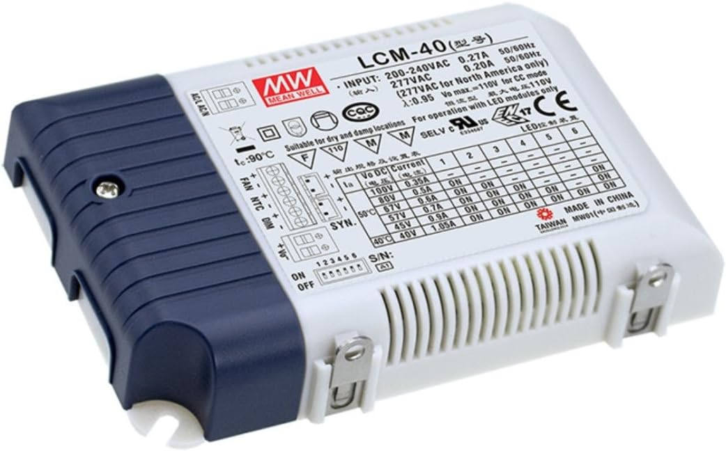 Amazon.com: LED Driver 42W 100V 350mA LCM-40 Meanwell AC-DC SMPS LCM-40 ...