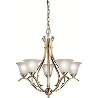 Kichler Dover 23" 5 Light Chandelier with Alabaster Swirl Glass in ...