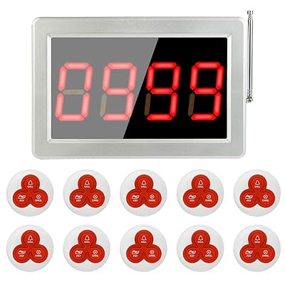 Retekess Wireless Calling System with 10 Call Buttons and Display ...