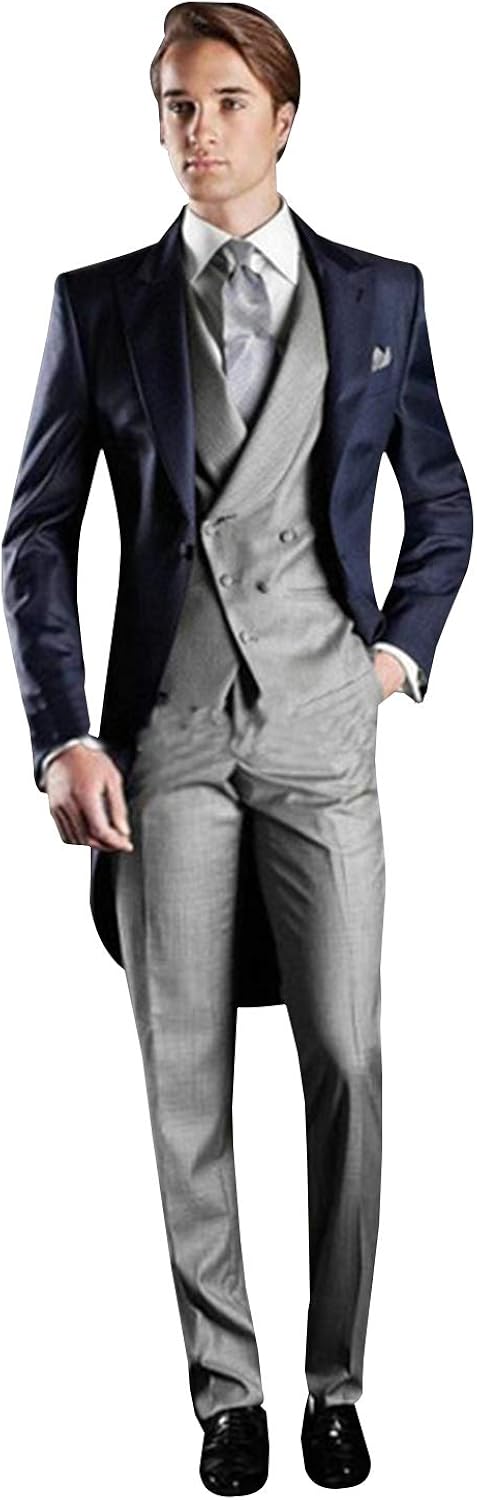 CALVINSUIT Herren 3 Stücke Langen Frack Anzug Hochzeitsanzüge Bräutigam ...