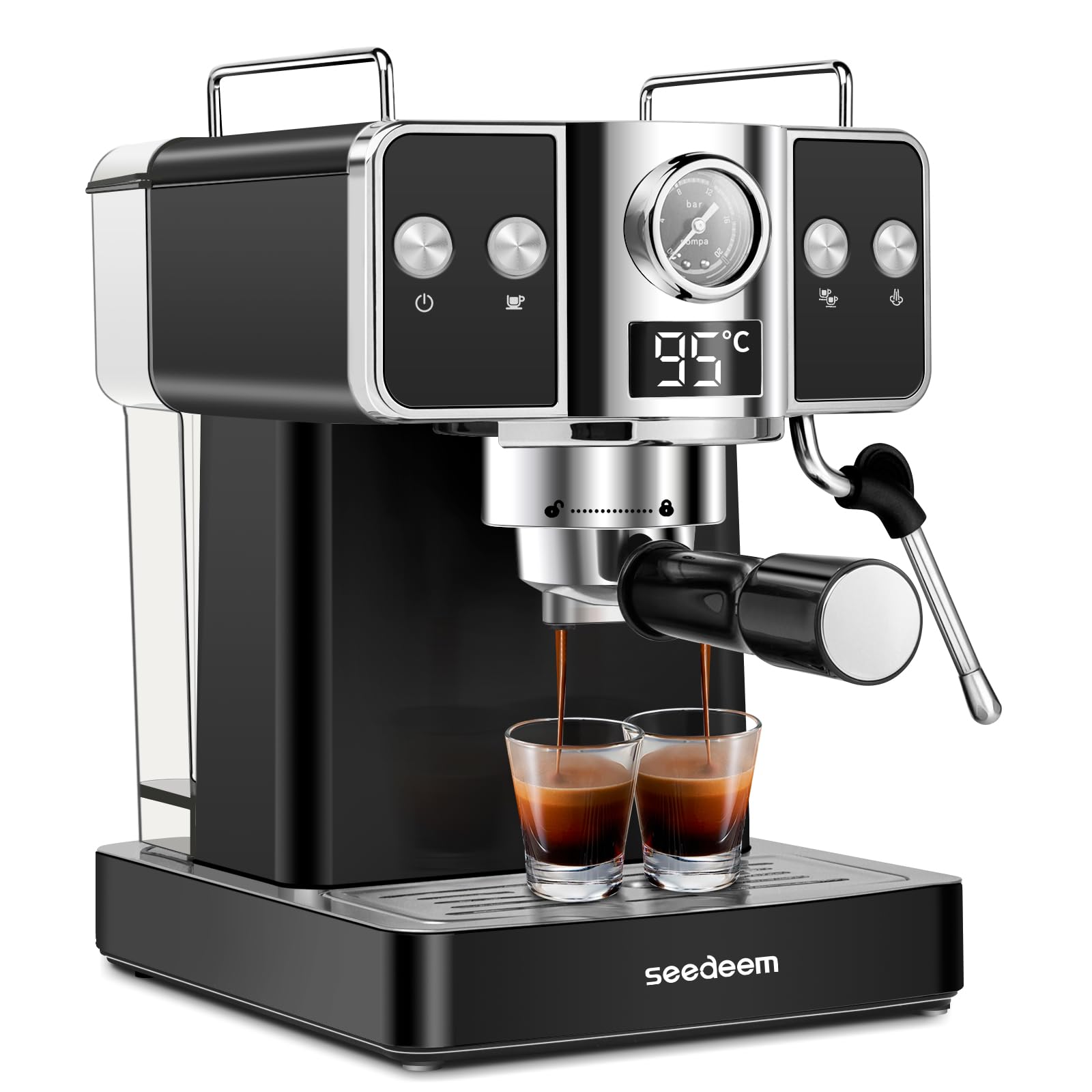 SEEDEEM Espresso Machine,20 Bar Espresso Maker with Milk Frother ...
