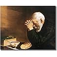 Amazon.com: Art Prints Inc Daily Bread Man Praying at Dinner Table ...