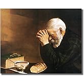 Amazon.com: Daily Bread Man Praying at Dinner Table Grace Framed Art Print