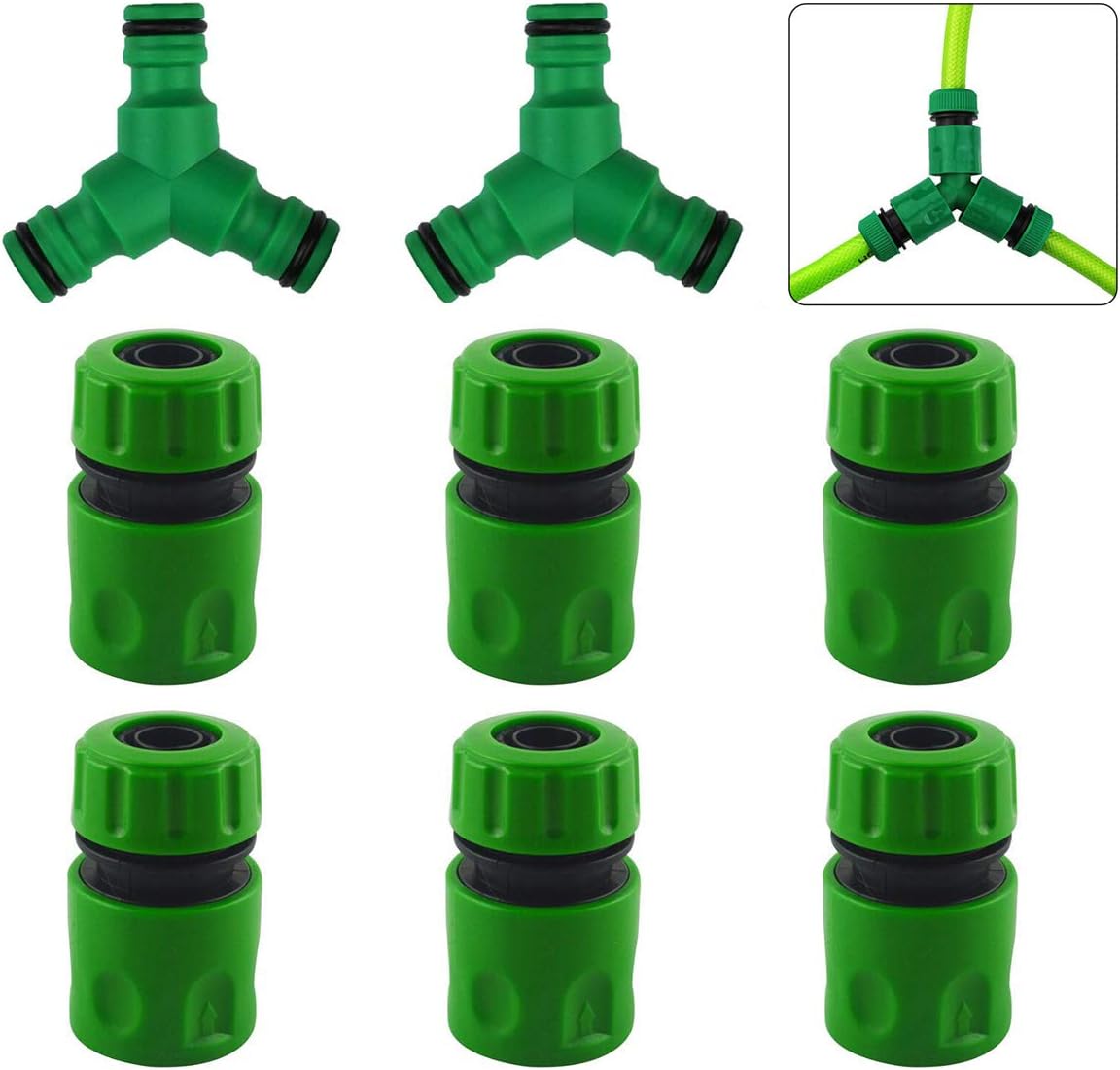 Kungfu Mall Quick Connector Kits, 2 PCS Snap On Hose Splitter (3 Way) 1 ...