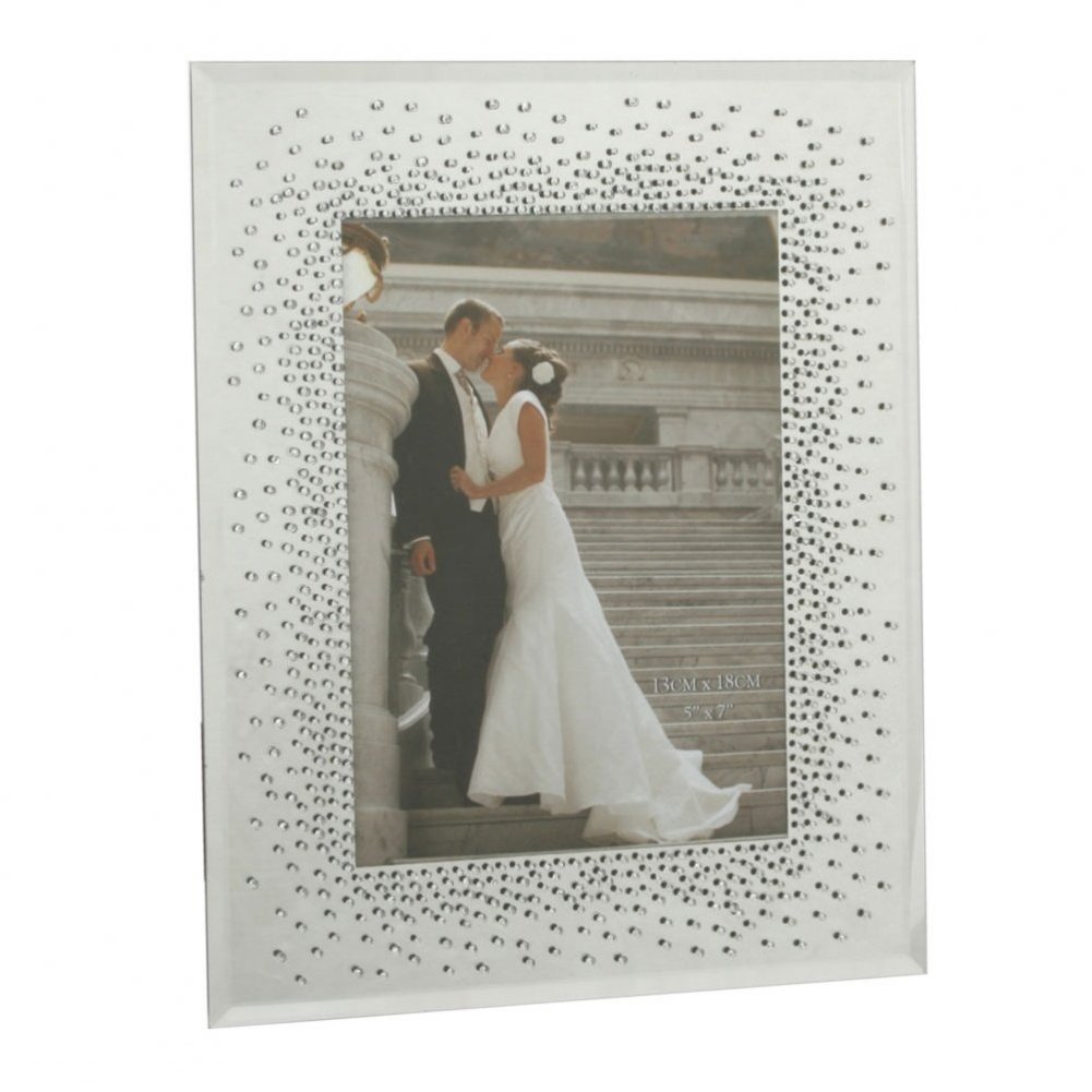 Wedding Mirror Glass Frame Starburst Crystals Design For 5x7 Pictures ...