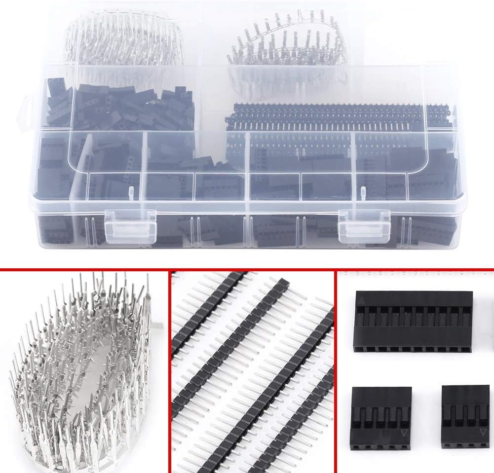 1450Pcs 2.54mm Pitch Male Female Pin Crimp Header Connector Assortment ...