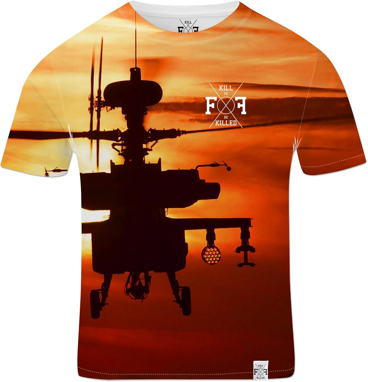 Helicopter T Shirts Mens Holiday Clothing Sublimation Print Apache ...
