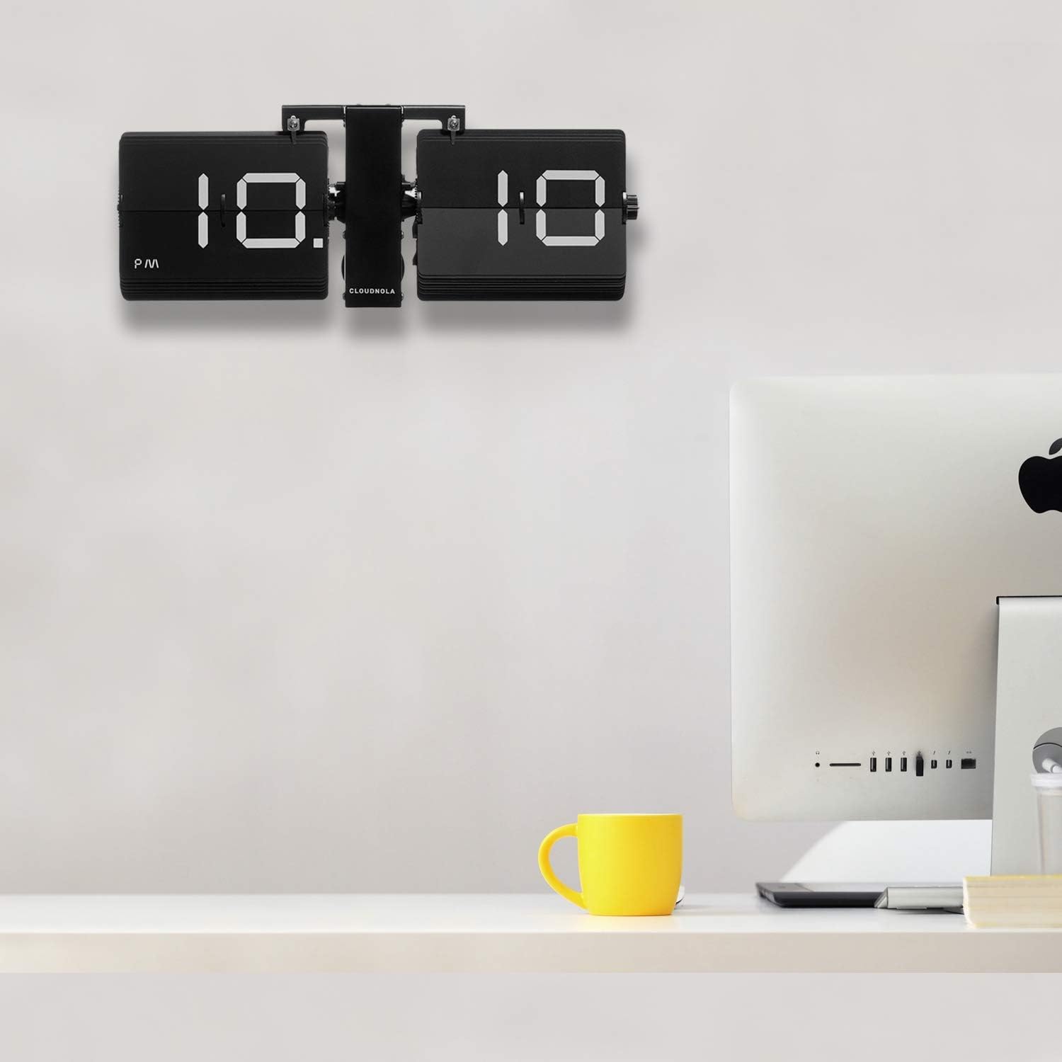 Cloudnola Flipping Out Wall and Tabletop Flip Clock, Black and White ...