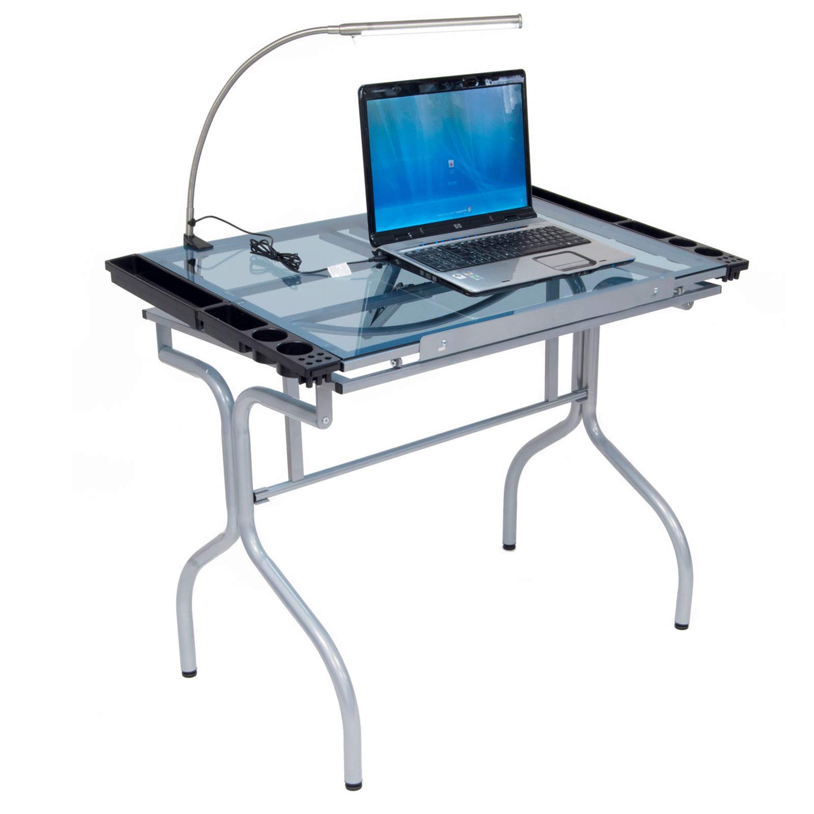 Mua Studio Designs Folding Modern Glass Top Adjustable Drafting Table ...