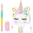 Amazon.com: WERNNSAI Foldable Unicorn Piñata - Pull String Unicorn ...
