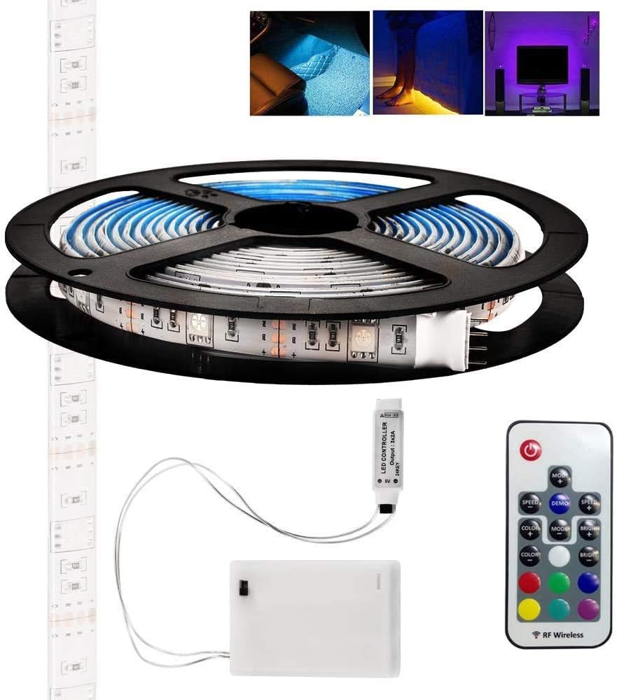 2m RGB LED Strip Lights Battery Powered Flexible RGB LED Strip Lights ...