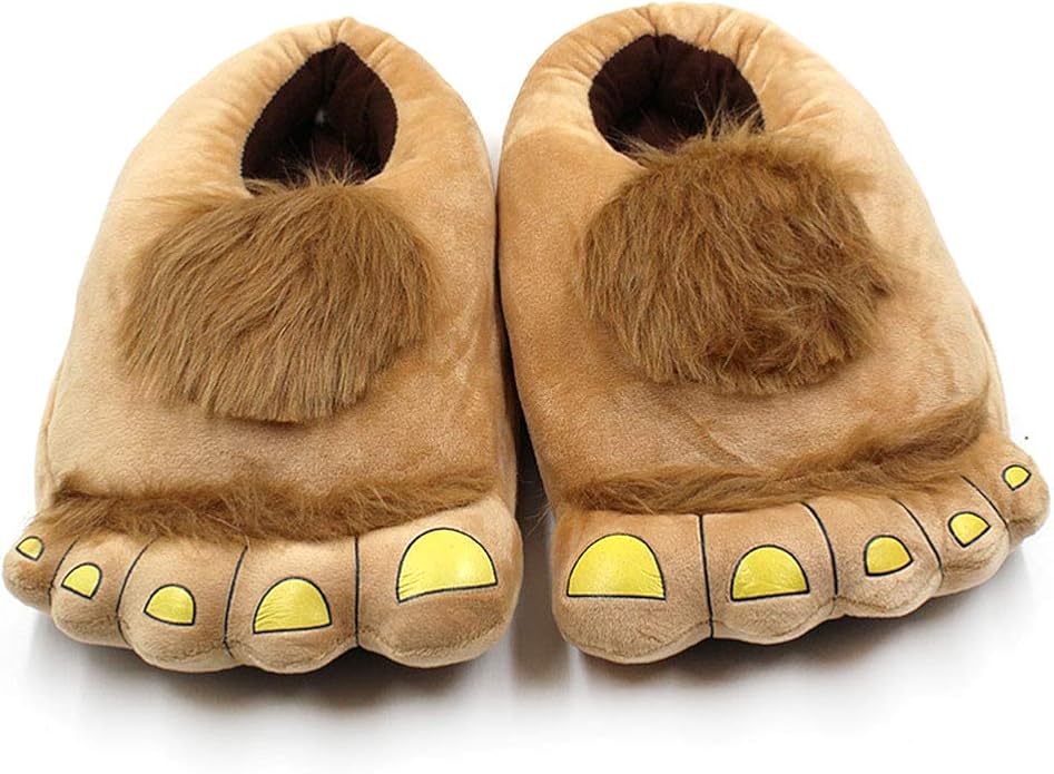 VKTY Mens Bigfoot Furry Monster Novelty Slippers, Furry Monster ...