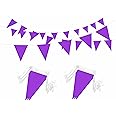 Amazon.com: LUSEAN 100 Ft Solid Purple Pennant Banners Flags String ...