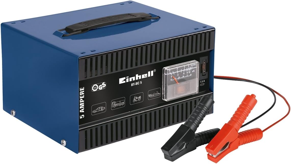 Einhell BT-BC 5 Caricabatteria per Veicolo Nero, Blu: Amazon.it: Auto e ...