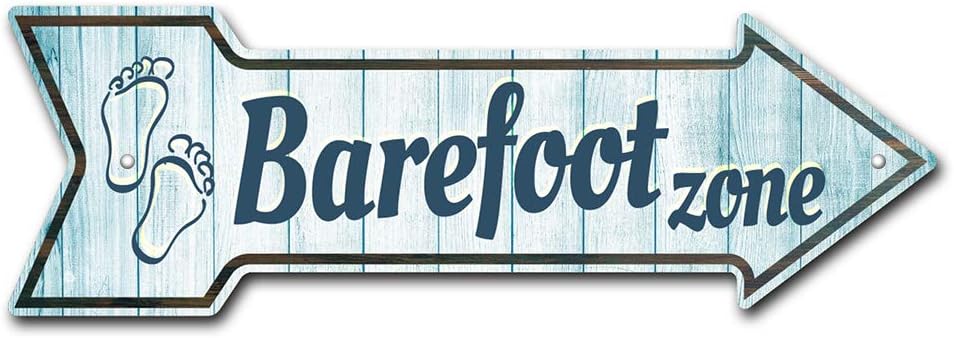 Amazon.com: SignMission Barefoot Zone Arrow Plastic Sign, 18" Wide ...