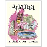 Amazon.com: Atlanta - Home of the Braves - Delta Air Lines - Vintage ...