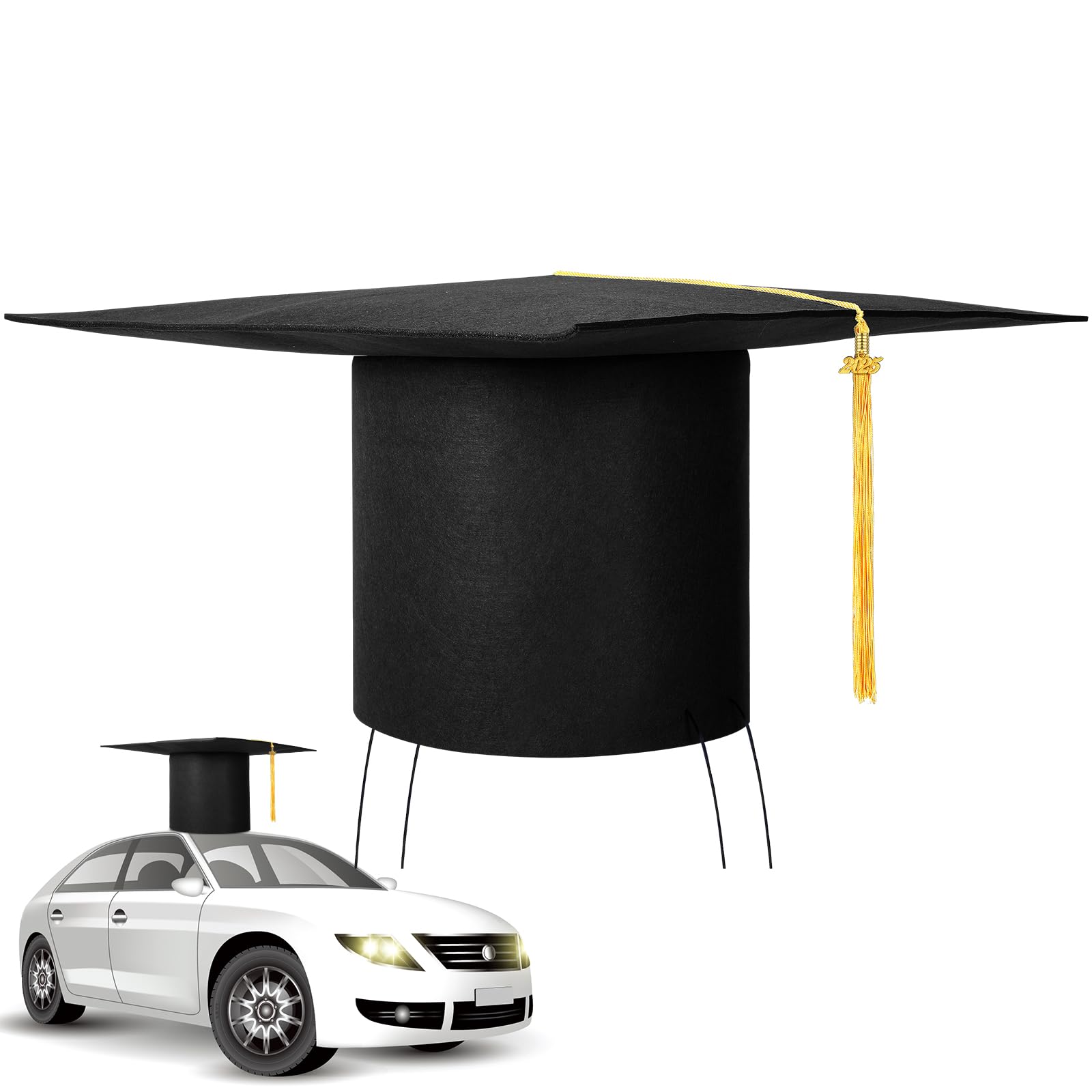 2025 Graduation Cap Car Decoration Kit, 28 Inch Class of 2025 Giant ...