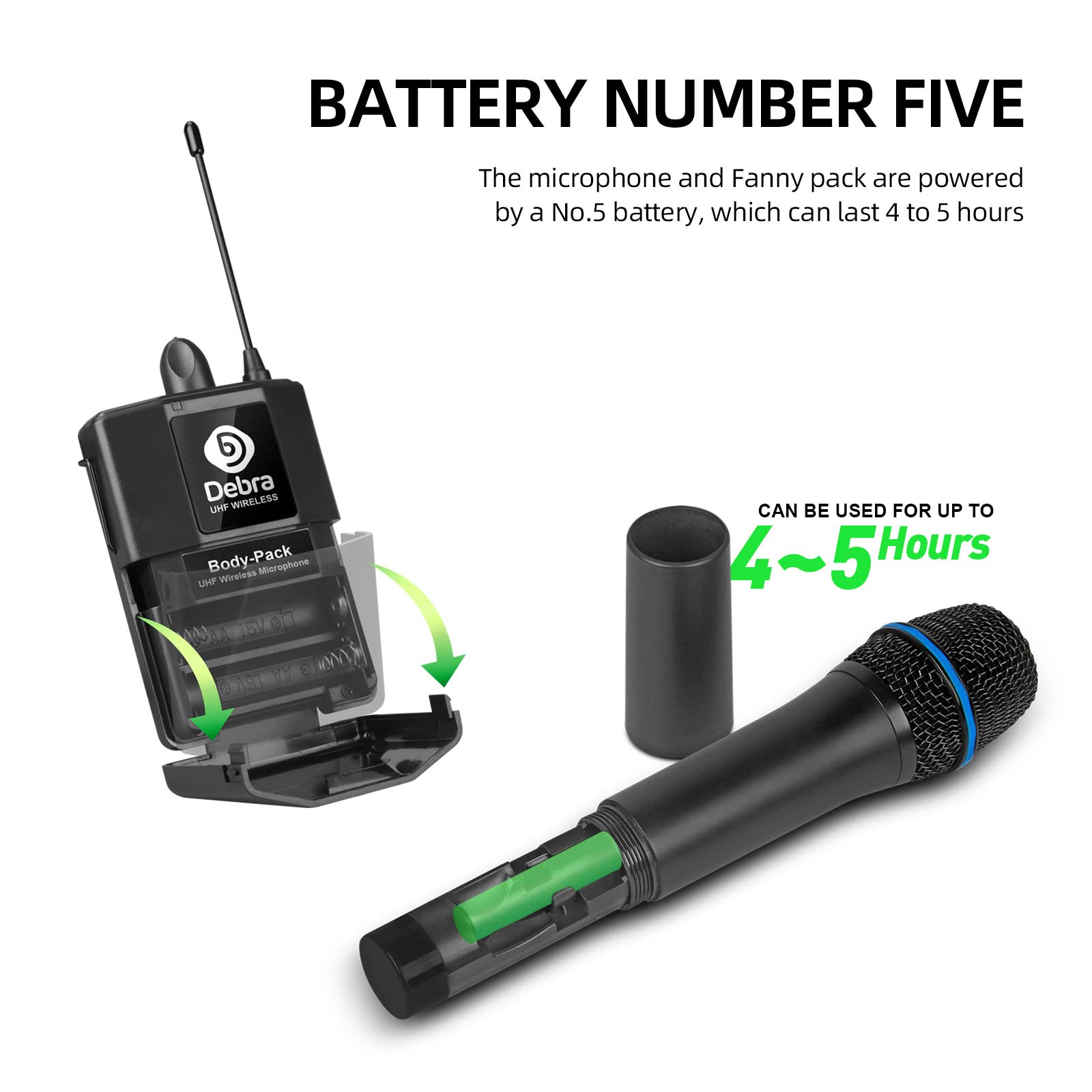 Mua D Debra Audio AU200 Pro UHF 2 Channel Wireless Microphone System with Cordless Handheld ...