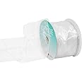 Morex Ribbon Wired 2-1/2" Chiffon Ribbon with 20 yd Spool, White ...